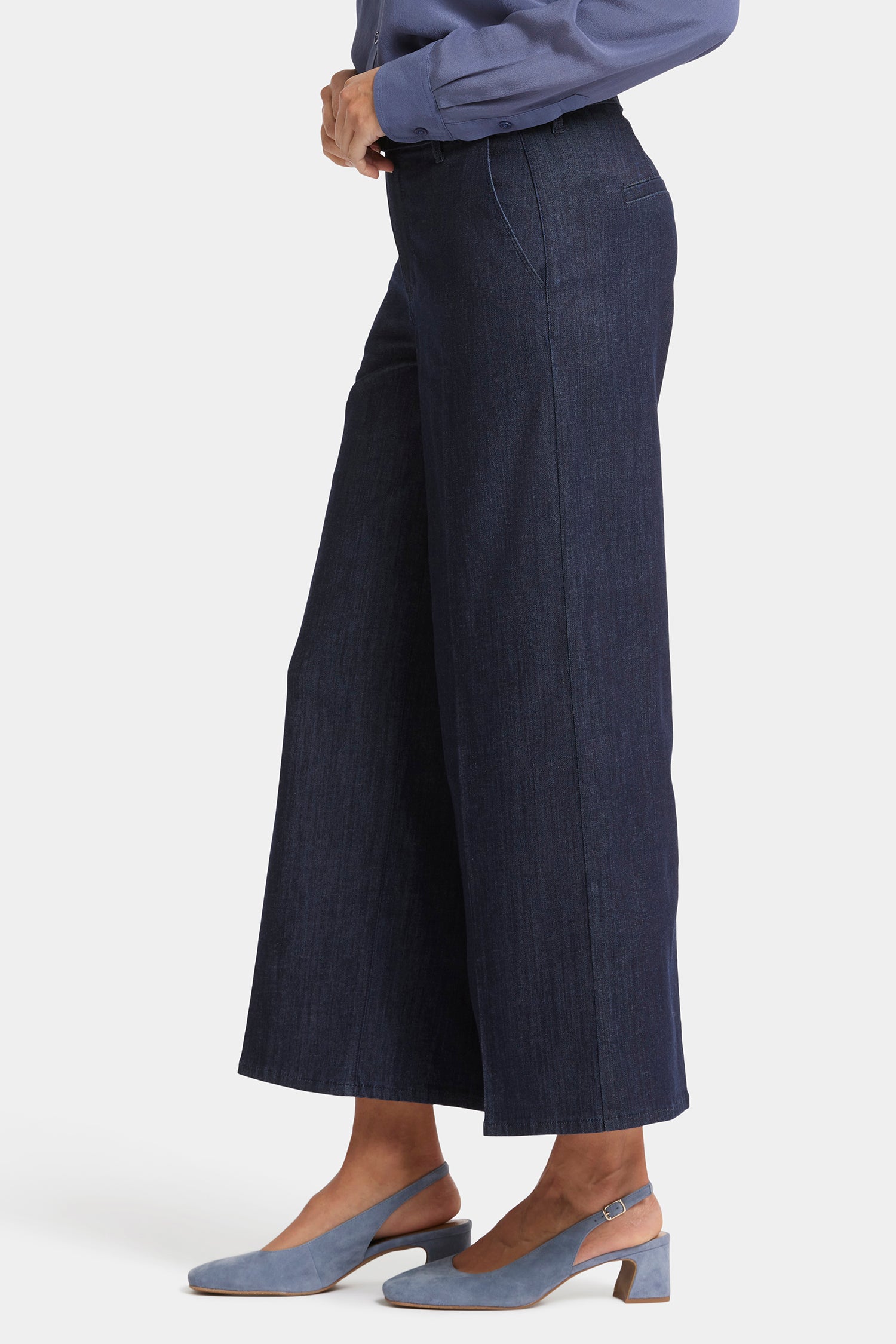 Mona Wide Leg Trouser Ankle Jeans With High Rise - Lightweight Rinse ...