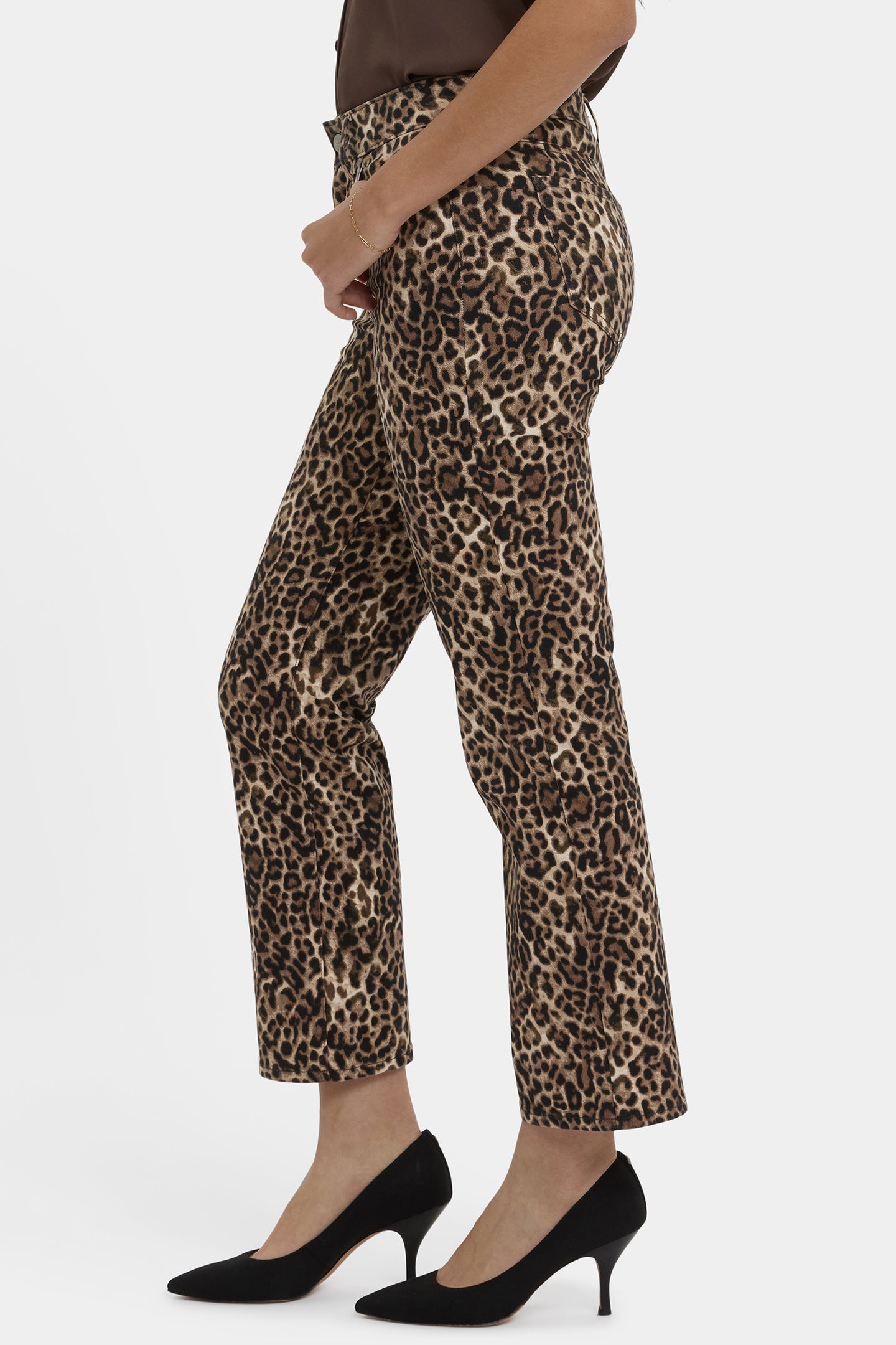 Marilyn Straight Ankle Jeans In Leopard Print Denim - Savanna Leopard ...