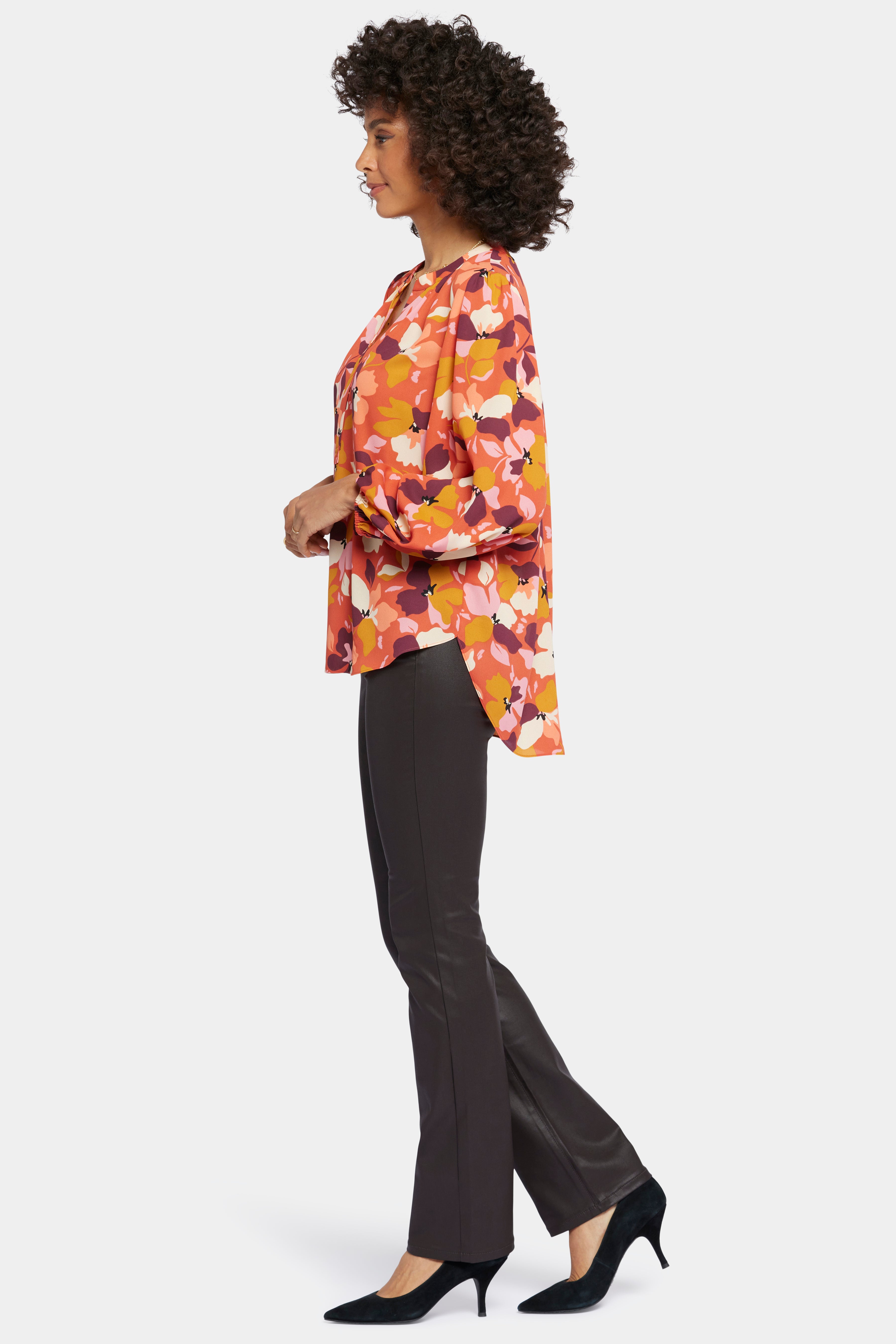 Puff Sleeve Popover Top - Gingervale Orange | NYDJ