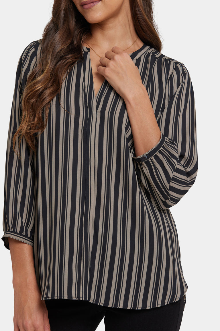 Pintuck Blouse - Benoit Stripe Multi | NYDJ