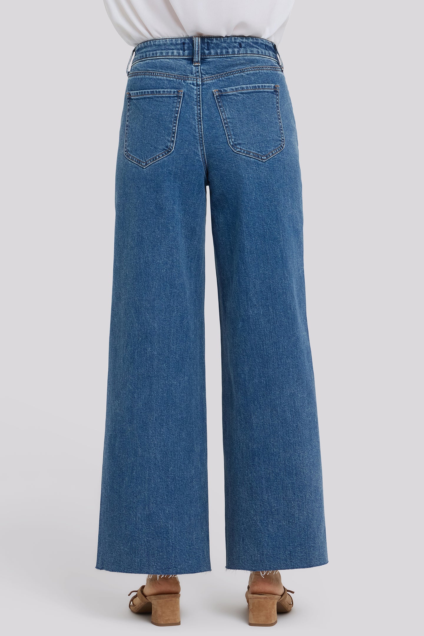 Simone Wide Leg Jeans With High Rise, Utility Detail And Raw Hems ...