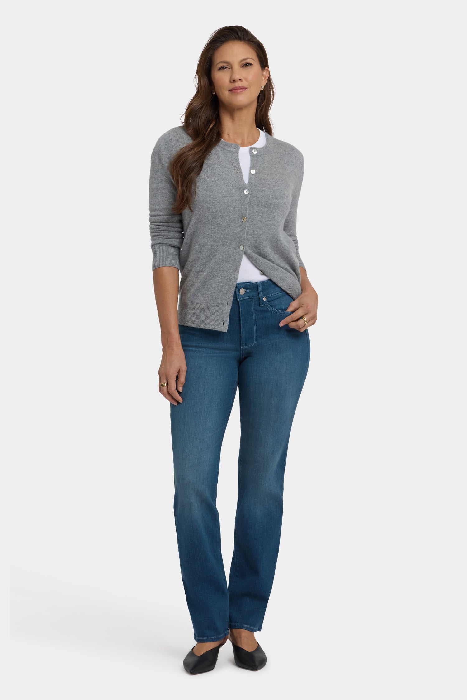 Marilyn Straight Jeans With High Rise And 31" Inseam - Hugo Rain Blue ...