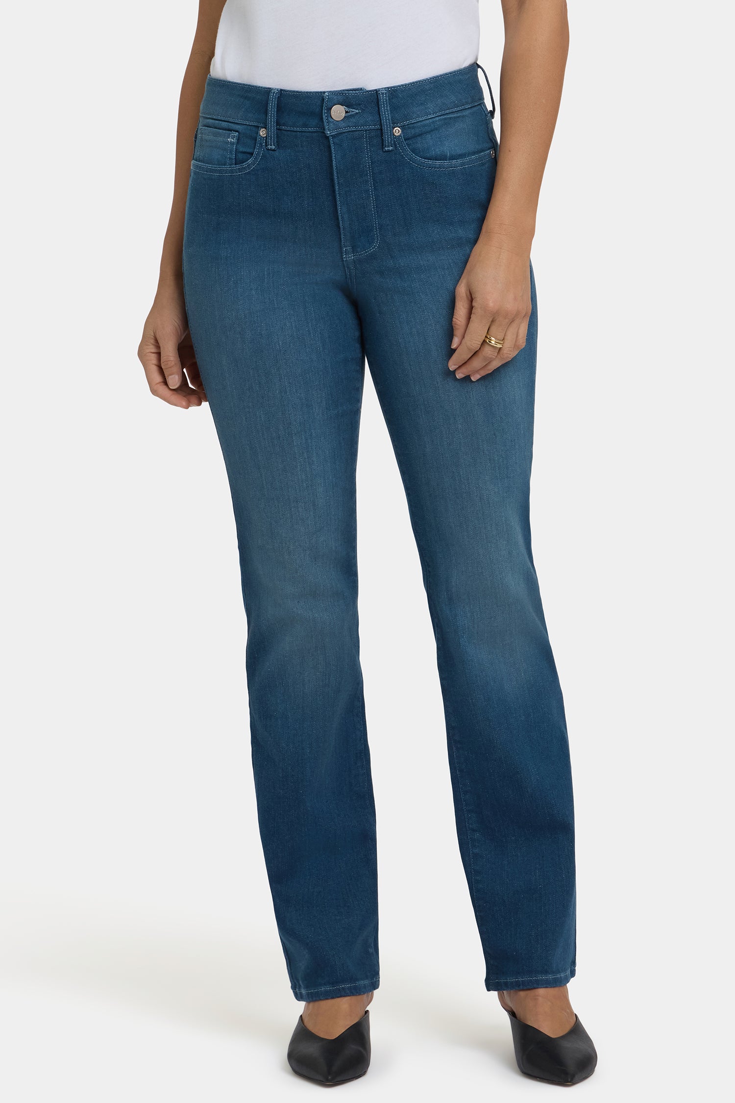 Marilyn Straight Jeans With High Rise And 31" Inseam - Hugo Rain Blue ...