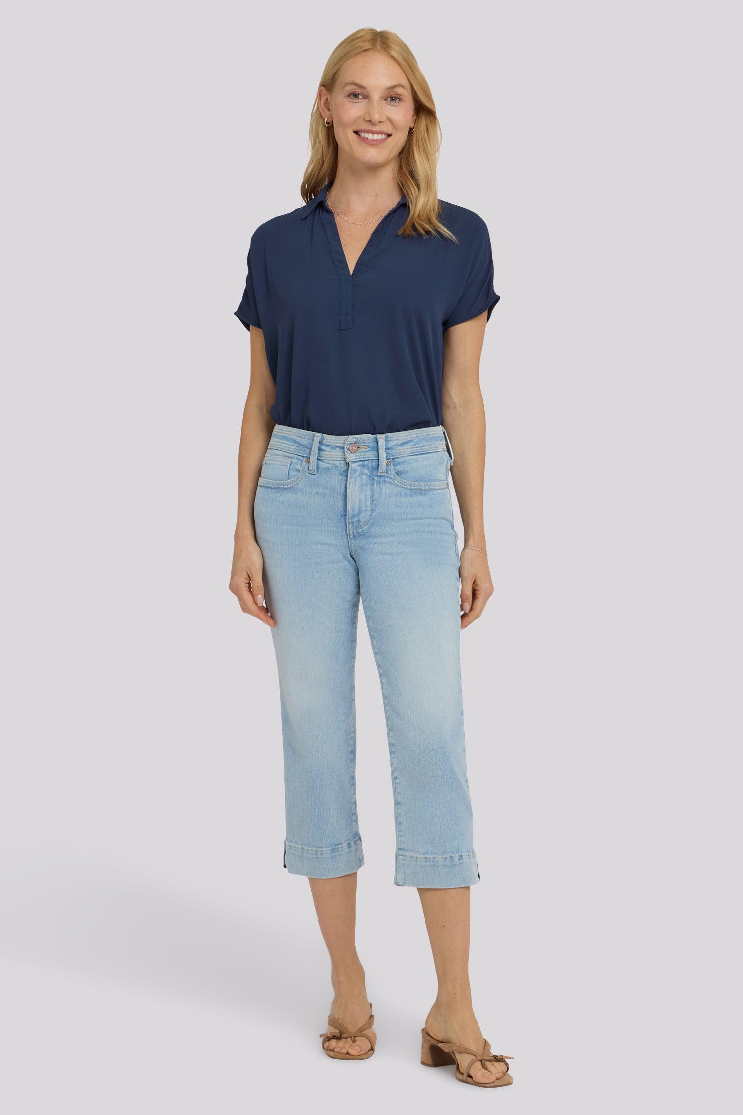 Marilyn Straight Crop Jeans In Re-New™ Denim With Triple Stitching And ...