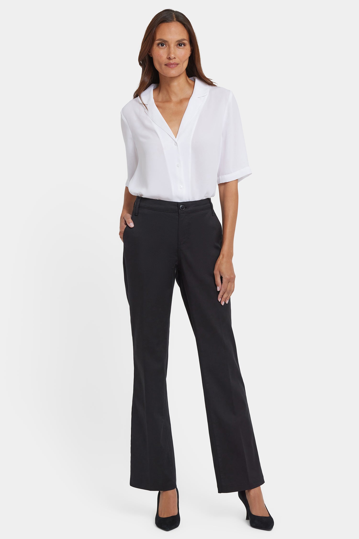 Barbara Bootcut Trouser Pants In Stretch Twill - Black Black | NYDJ