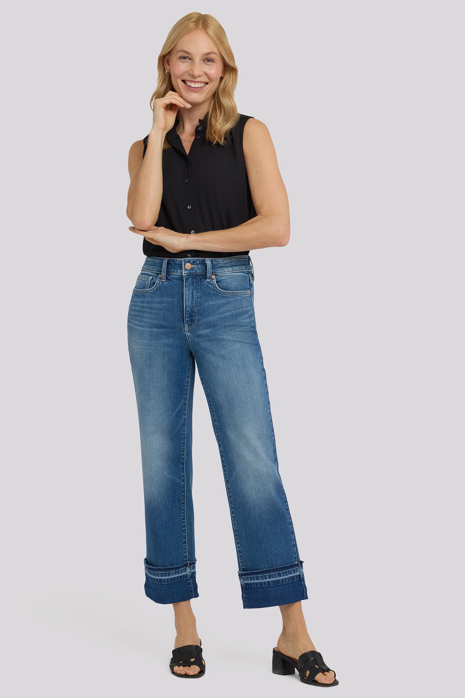 Bailey Relaxed Straight Ankle Jeans In Petite With High Rise, Criss ...