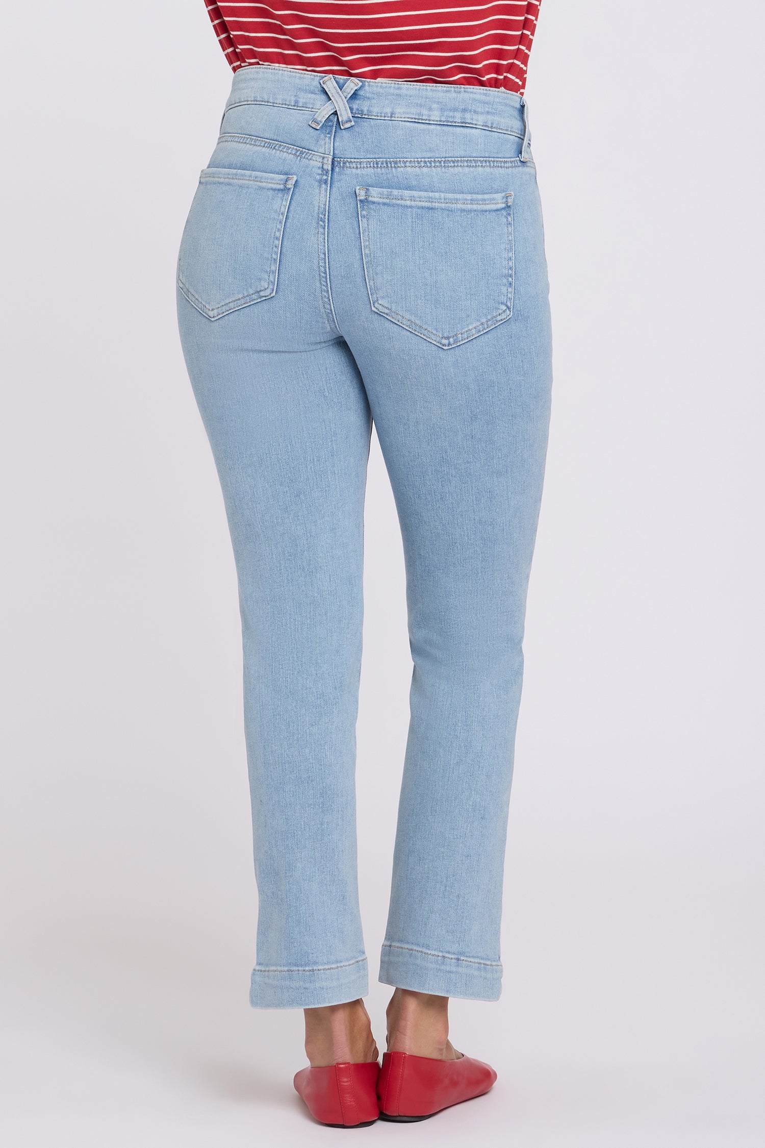 Sheri Slim Straight Ankle Jeans In Petite In Re-New™ Denim With Criss ...