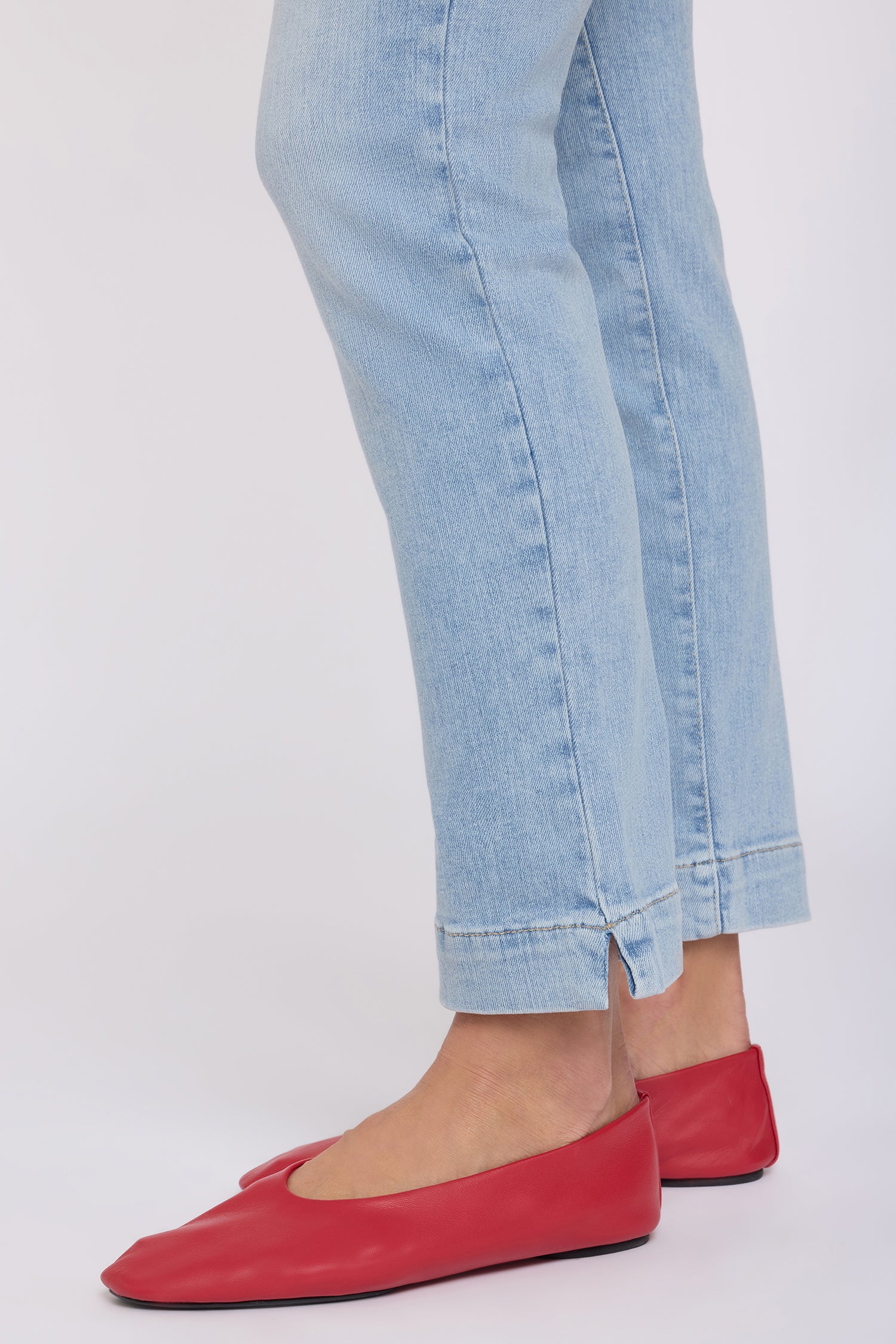 Sheri Slim Straight Ankle Jeans In Petite In Re-New™ Denim With Criss ...