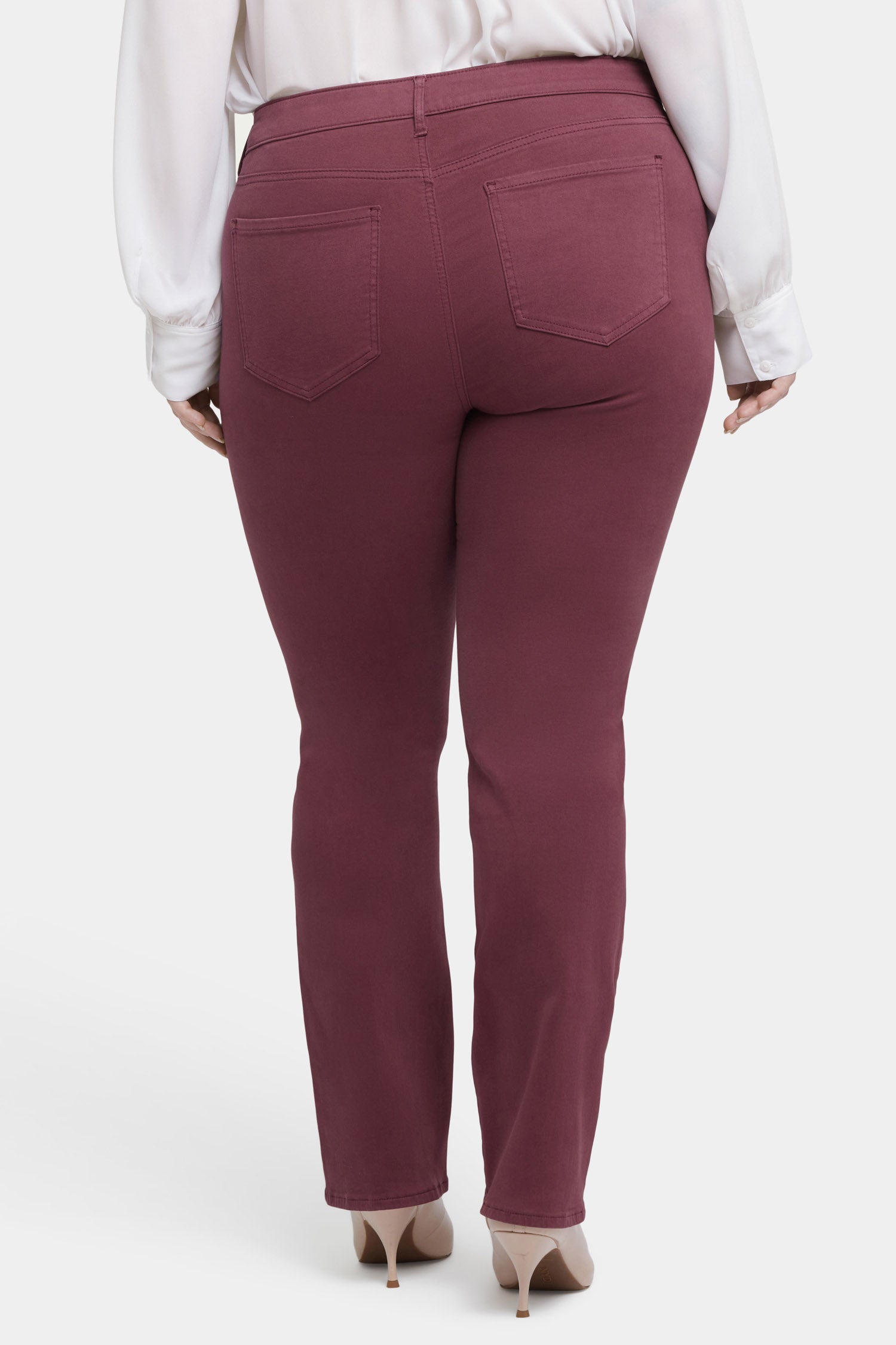 Marilyn Straight Jeans In Plus Size - Dark Cherry Red | NYDJ