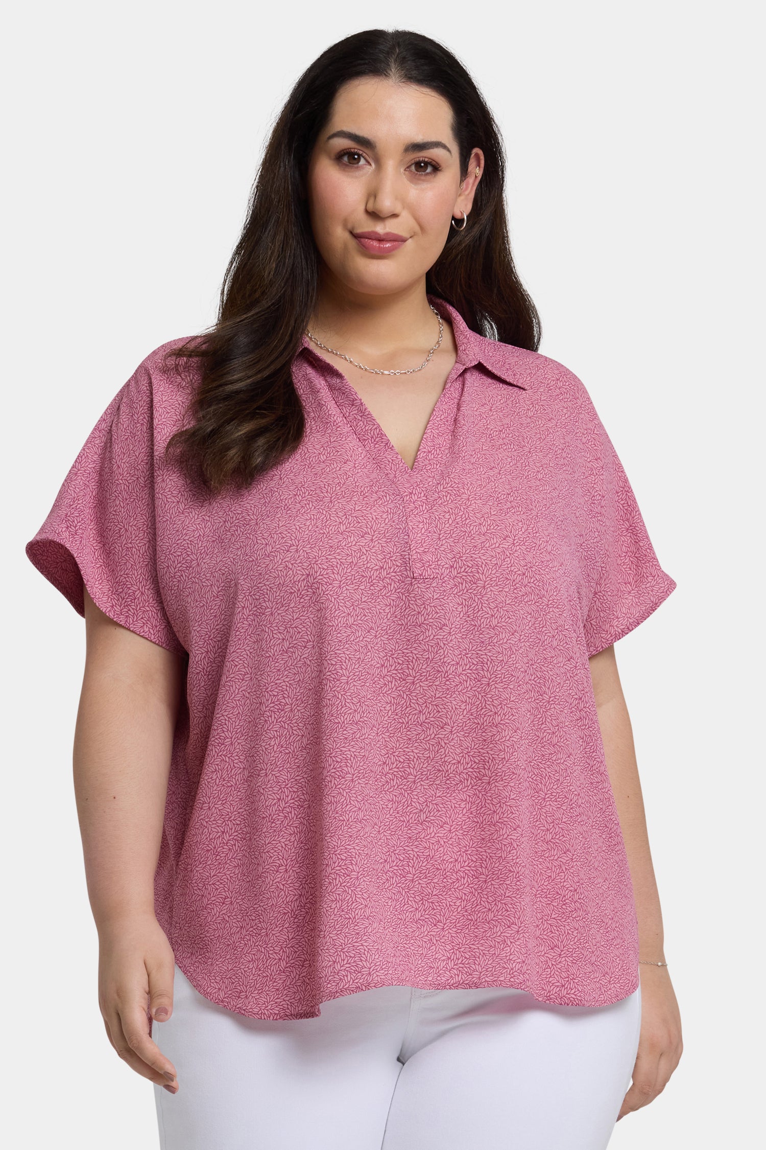 Becky Short Sleeved Blouse In Plus Size - Bonavista Pink | NYDJ