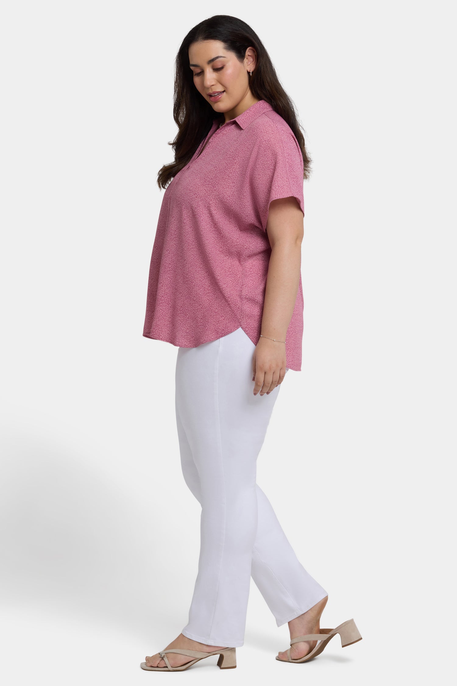 Becky Short Sleeved Blouse In Plus Size - Bonavista Pink | NYDJ