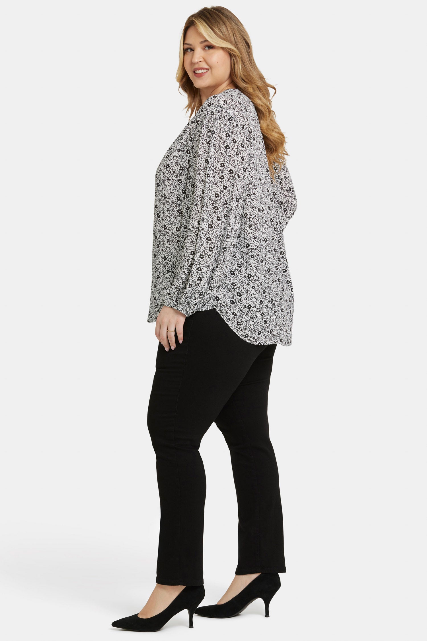 Puff Sleeve Popover Top In Plus Size - Adriana Multi | NYDJ