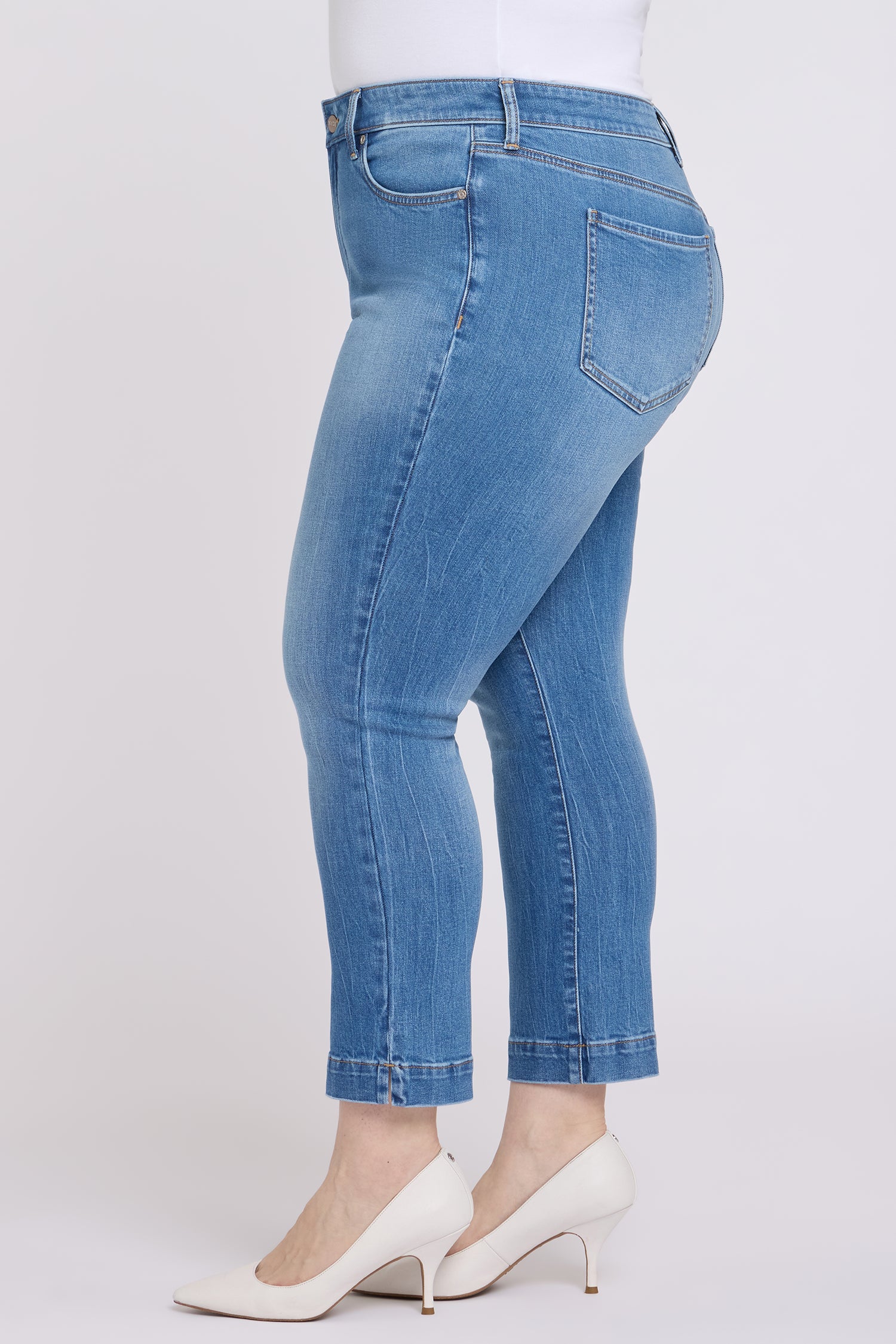 Sheri Slim Straight Ankle Jeans In Plus Size With Criss-Cross Belt Loop ...
