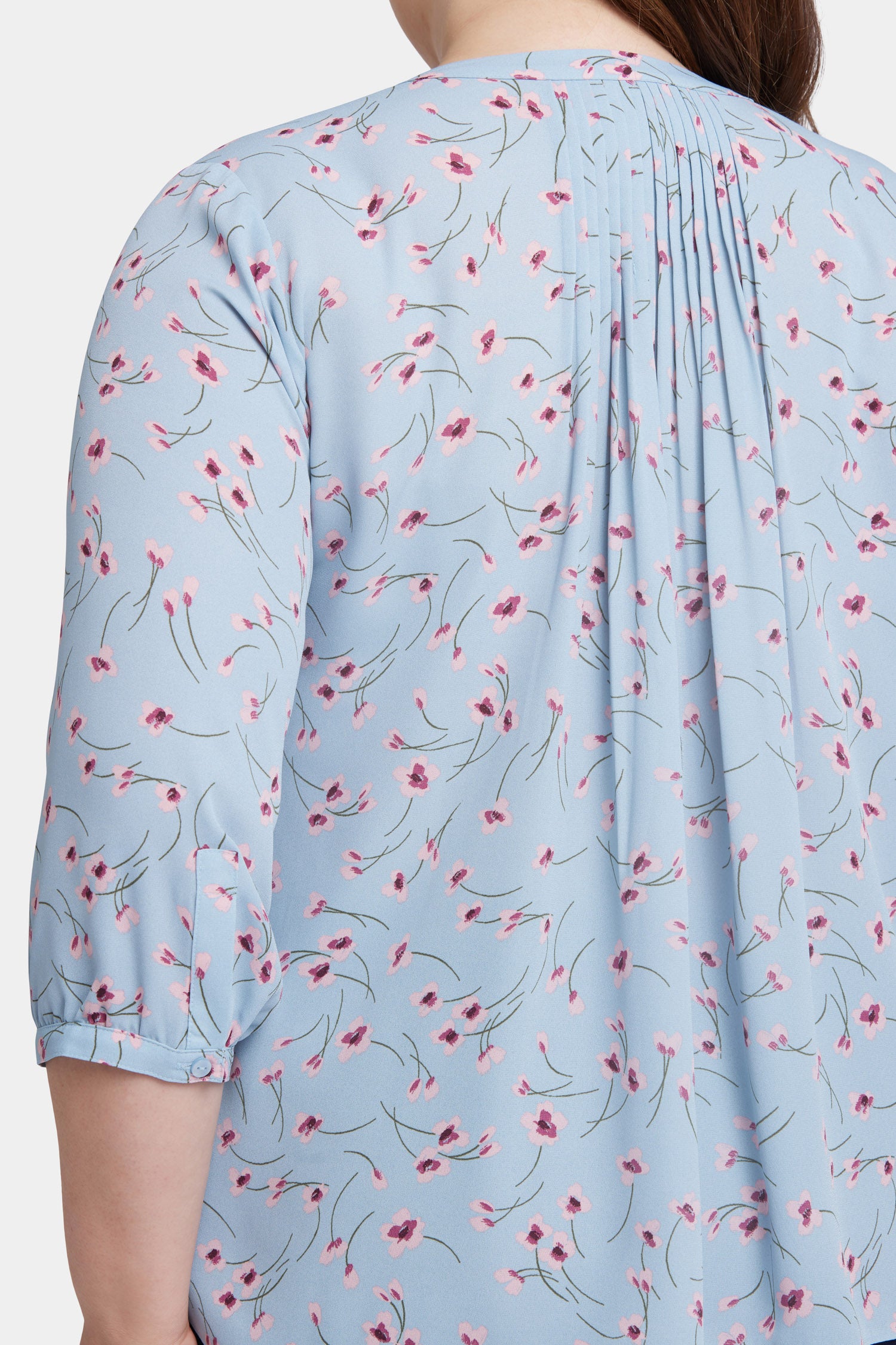 Pintuck Blouse In Plus Size - Mountain Petals Multi | NYDJ